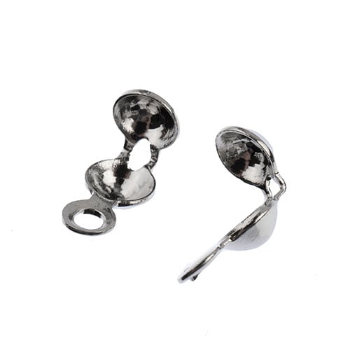 Bead Tip Cap Connector 1 Ring 3.5x1.7mm Nickel Color Lead Free / Nicke ...