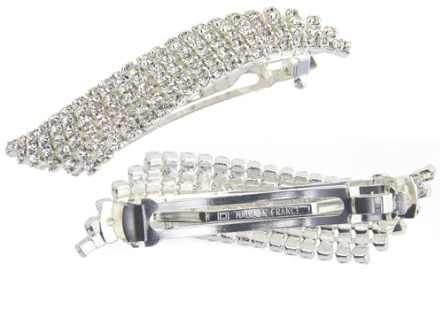 Hair Barrette 82x30mm Wavy Crystal/Silver — Cosplay Supplies Inc