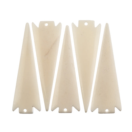 Bone Arrow Head Big Pendant Hand-Made 5pcs 79x25mm White Work On Bone ...