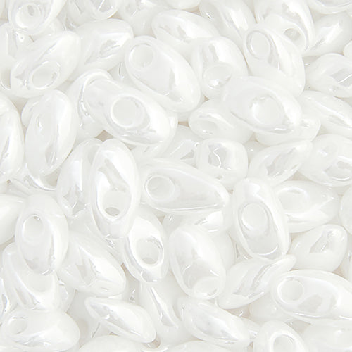 Long Magatama 4x7mm White Opaque Luster - 22g Vial — Cosplay Supplies Inc