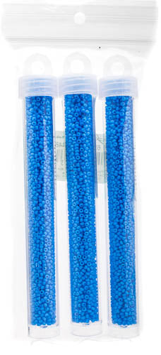 Miyuki Seed Beads Cornflower Blue Opaque Duracoat - 22g Vials — Cosplay ...