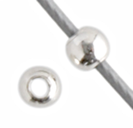 SS.925 Bead - Smooth Seamless 2.5mm W/.036in/.9mm Hole Approx 3.7g ...