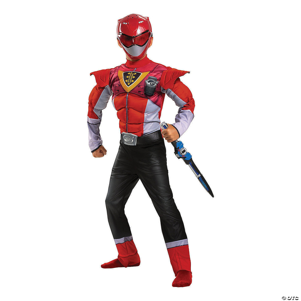 Child Classic Power-Up Muscle Mighty Morphin Red Ranger Costume ...